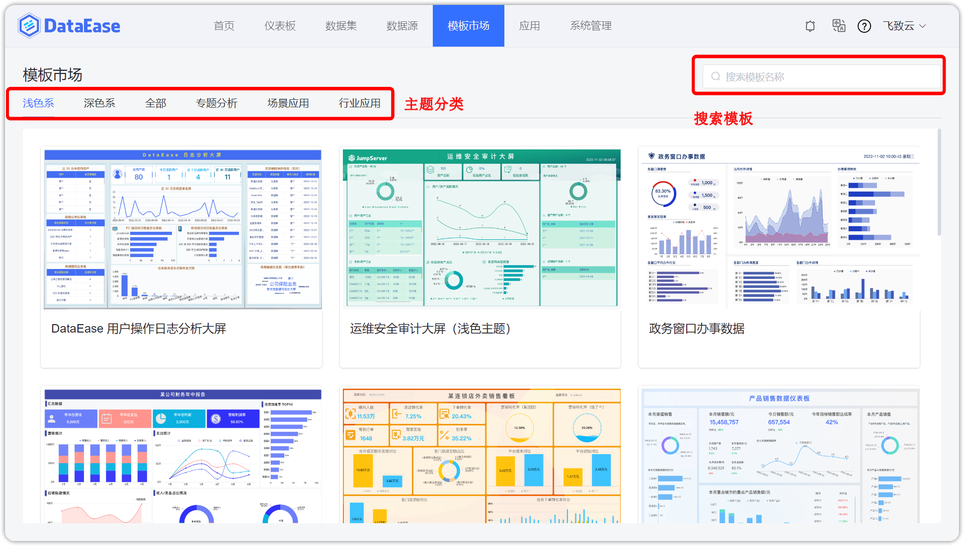 模板市场 - DataEase 文档